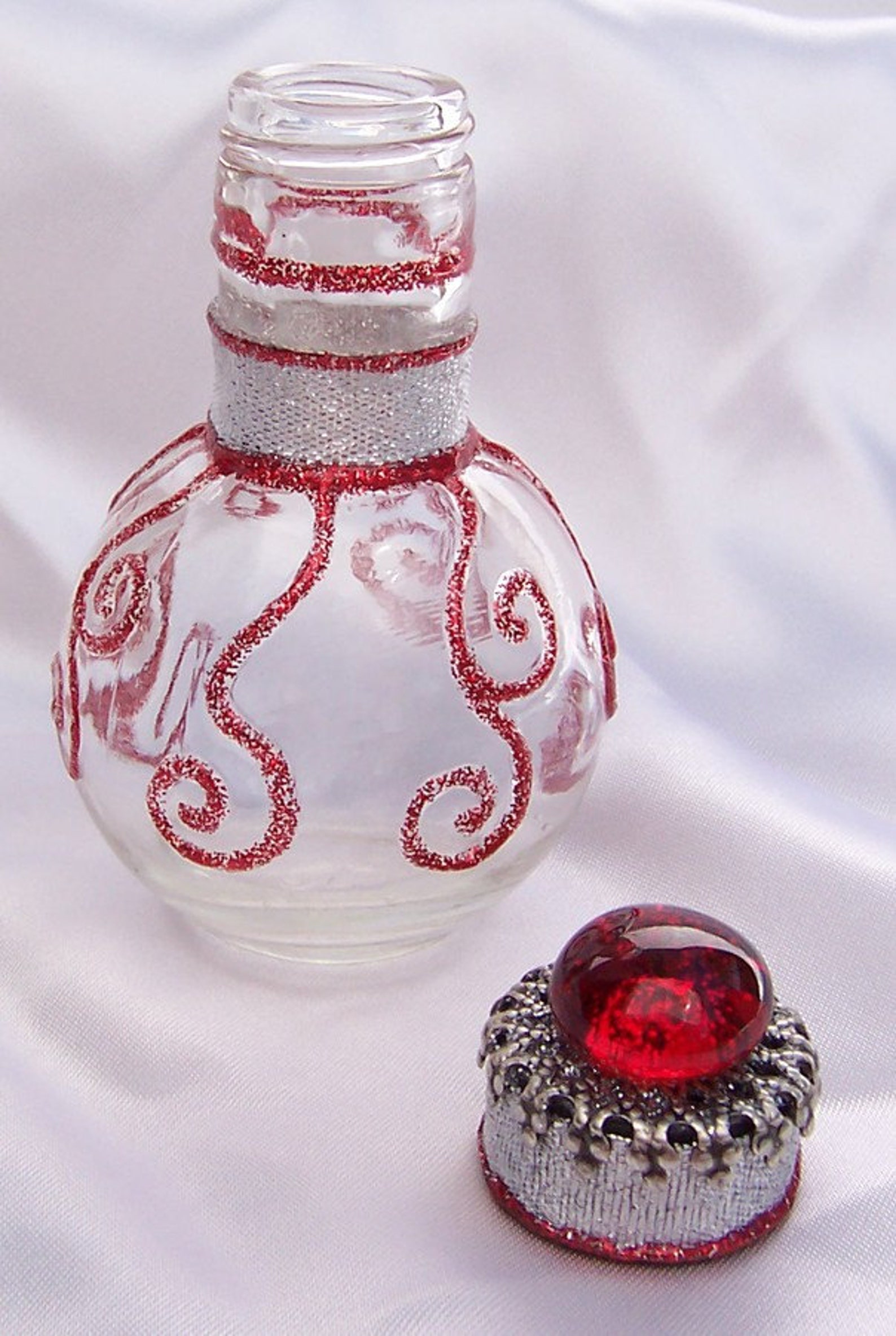 Swirly Red Potion Bottle | Etsy
