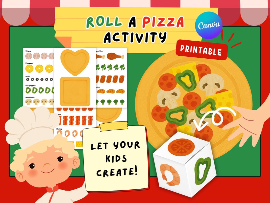 ROLL A PIZZA Printable for Kids ! | Fun Activity for Children | Instant ...
