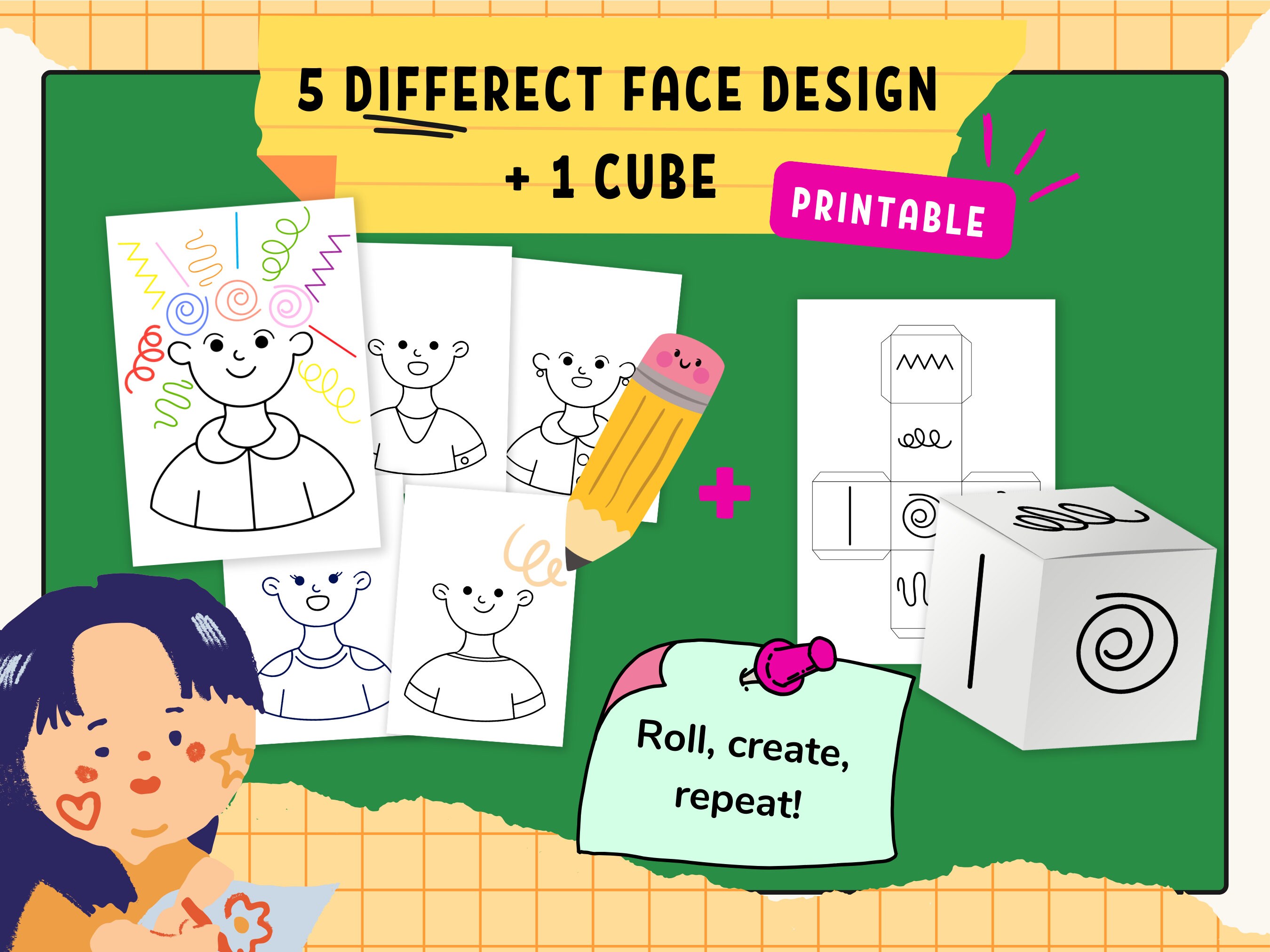 ROLL A HAIRSTYLE ACTIVITY, Roll and Style: Printable Hairstyle Activity ...