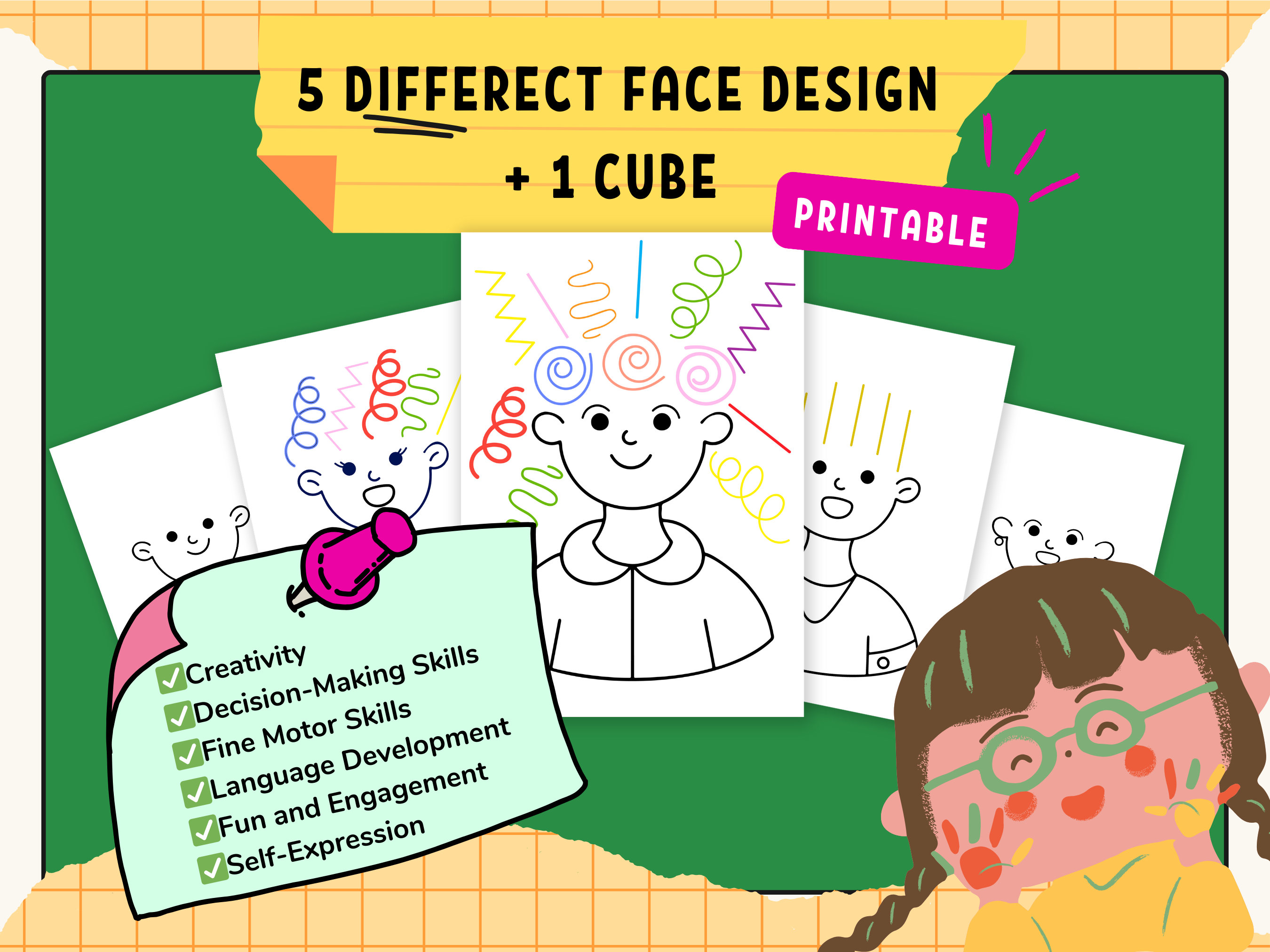 ROLL A HAIRSTYLE ACTIVITY, Roll and Style: Printable Hairstyle Activity ...