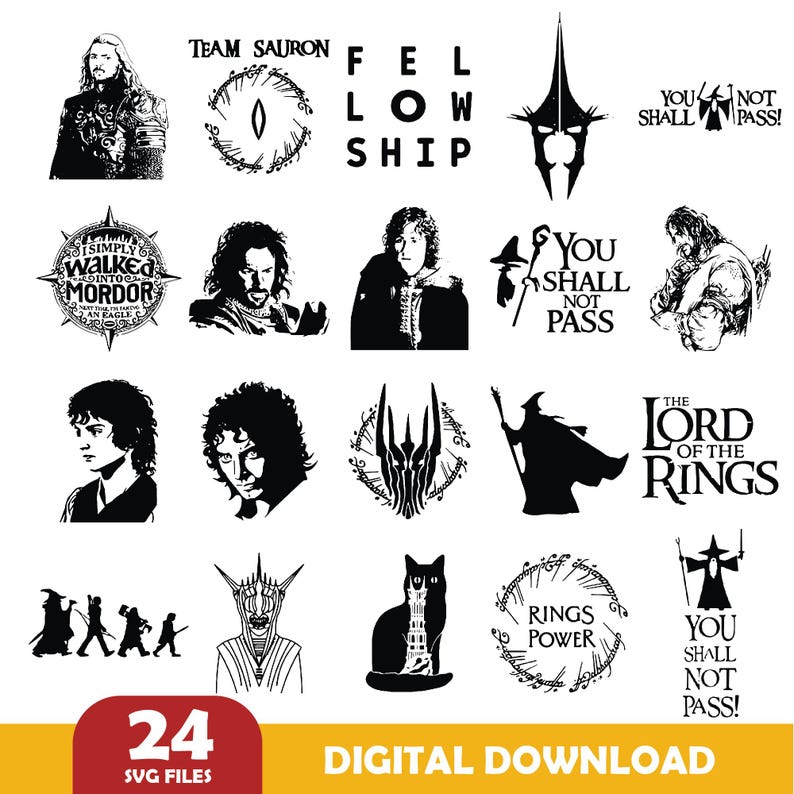 LOTR SVG Bundle - Lotr - Svg Png Dxf Eps Pdf - Digital Downloads ...