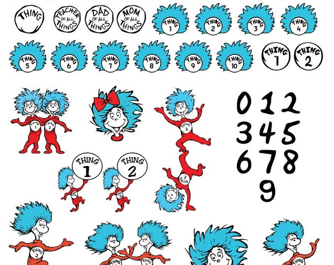 Thing 1 Thing 2 SVG Cut File,thing Svg File for Cricut,thing Mom Svg ...