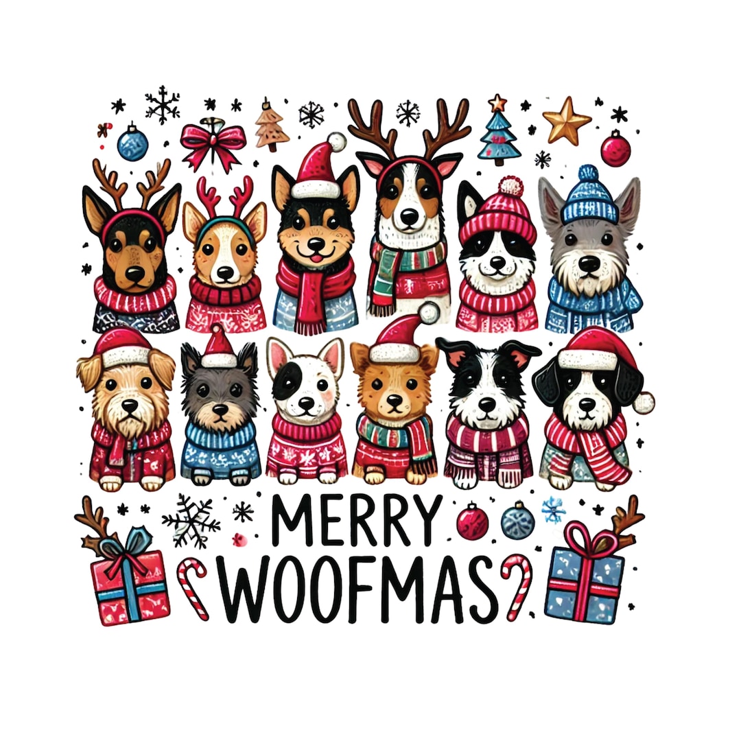 Dog Mama Png,dog Christmas Png,merry Woofmas Png,png for Christmas ...