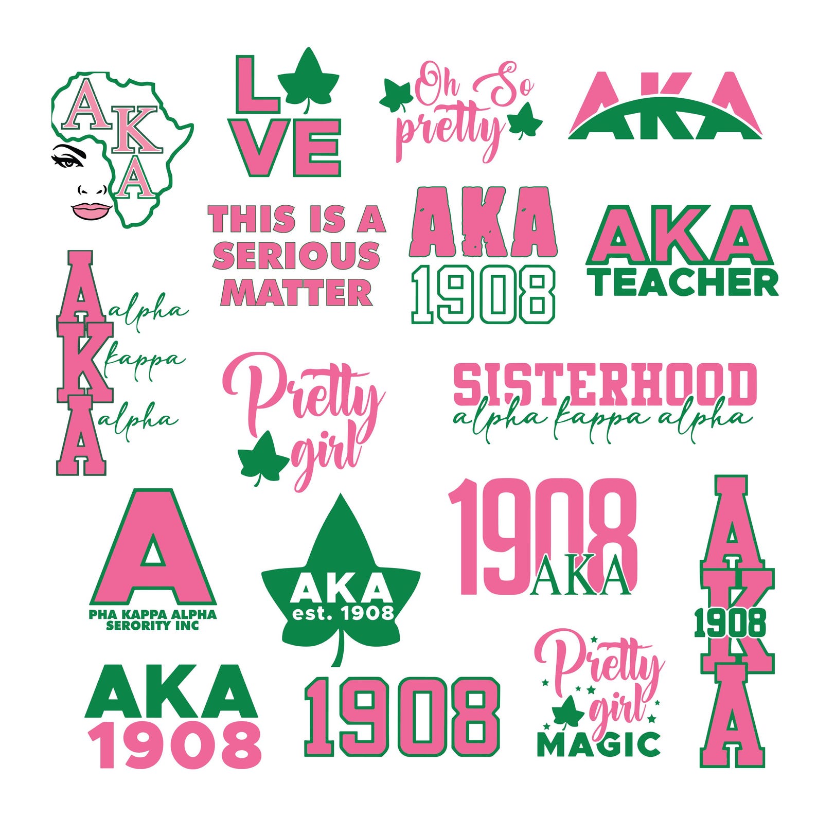 AKA Png, AKA Svg, Aka Letters Svg, Alpha Kappa Alpha Sorority Svg ...