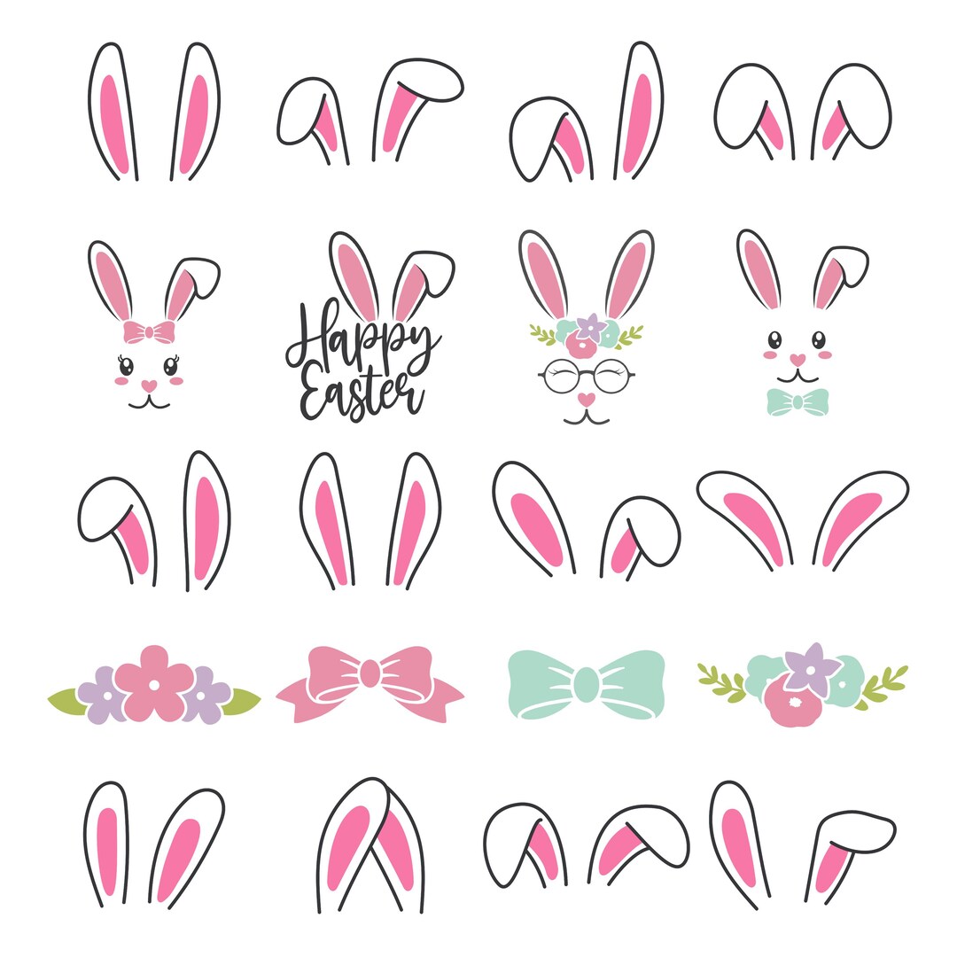 Easter Bunny Shape Svg Bundle, Bunny Svg, Rabbit Svg, Bunny Shape ...