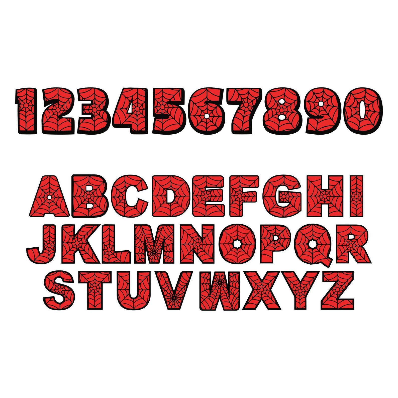 Spider Font SVG, Spider Alphabet SVG, Spider Font, Spider Web Font ...