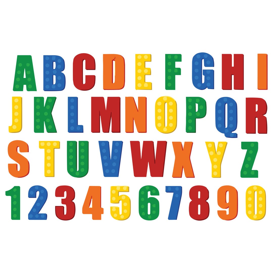 Bundle Bricks Font LEG Puzzle Font 5 Full Colors Set Brick Font Brick ...