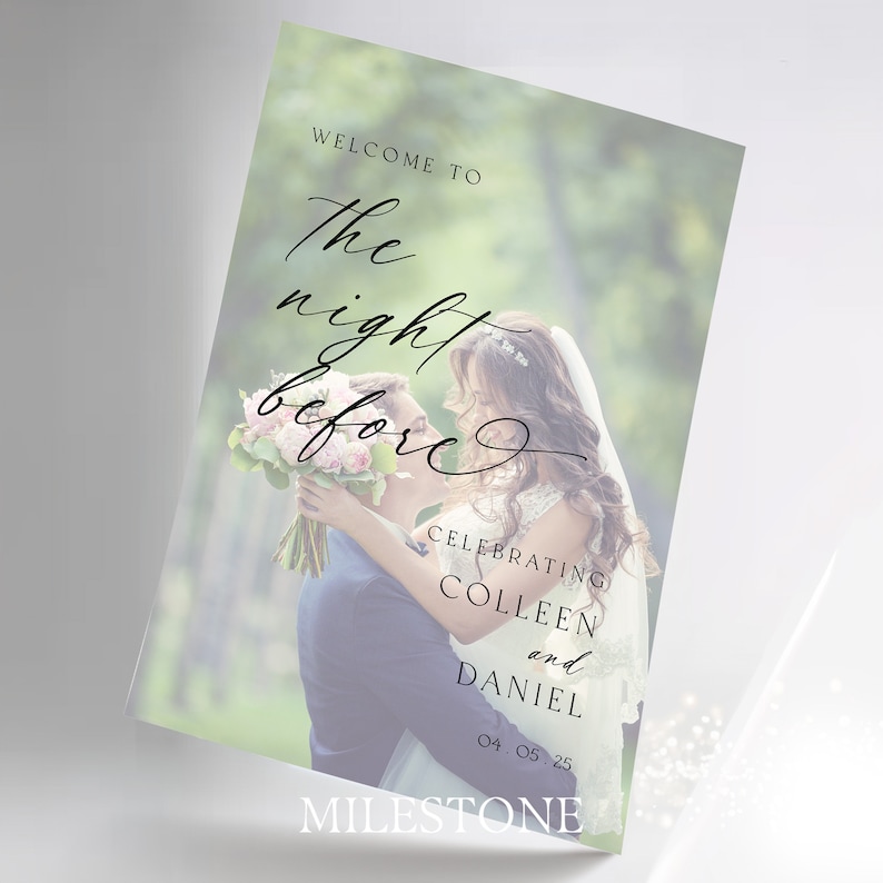 The Night Before Photo Sign, Wedding Rehearsal Dinner Sign, Night ...