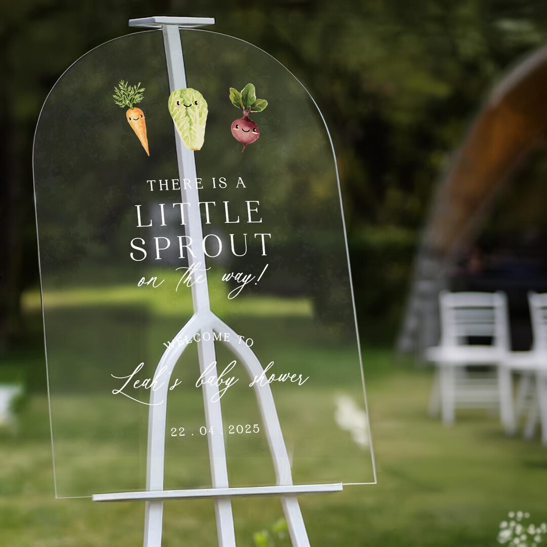 There is A Little Sprout on the Way Baby Shower Sign, Custom Veggie ...