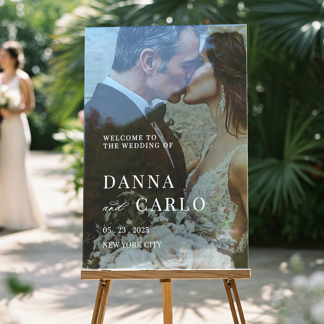 Personalized Wedding Sign With Couple Picture for Wedding Decorations ...