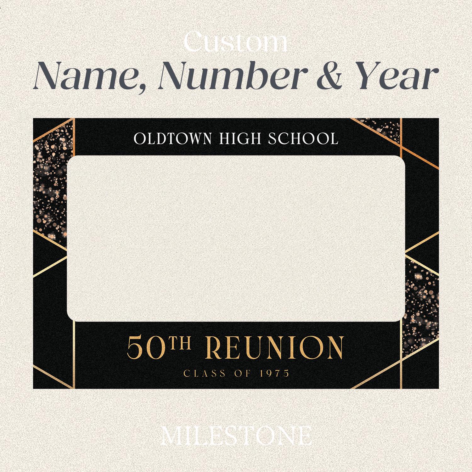 Custom School Reunion Photo Booth Frame, Personalized Black Photo Frame ...