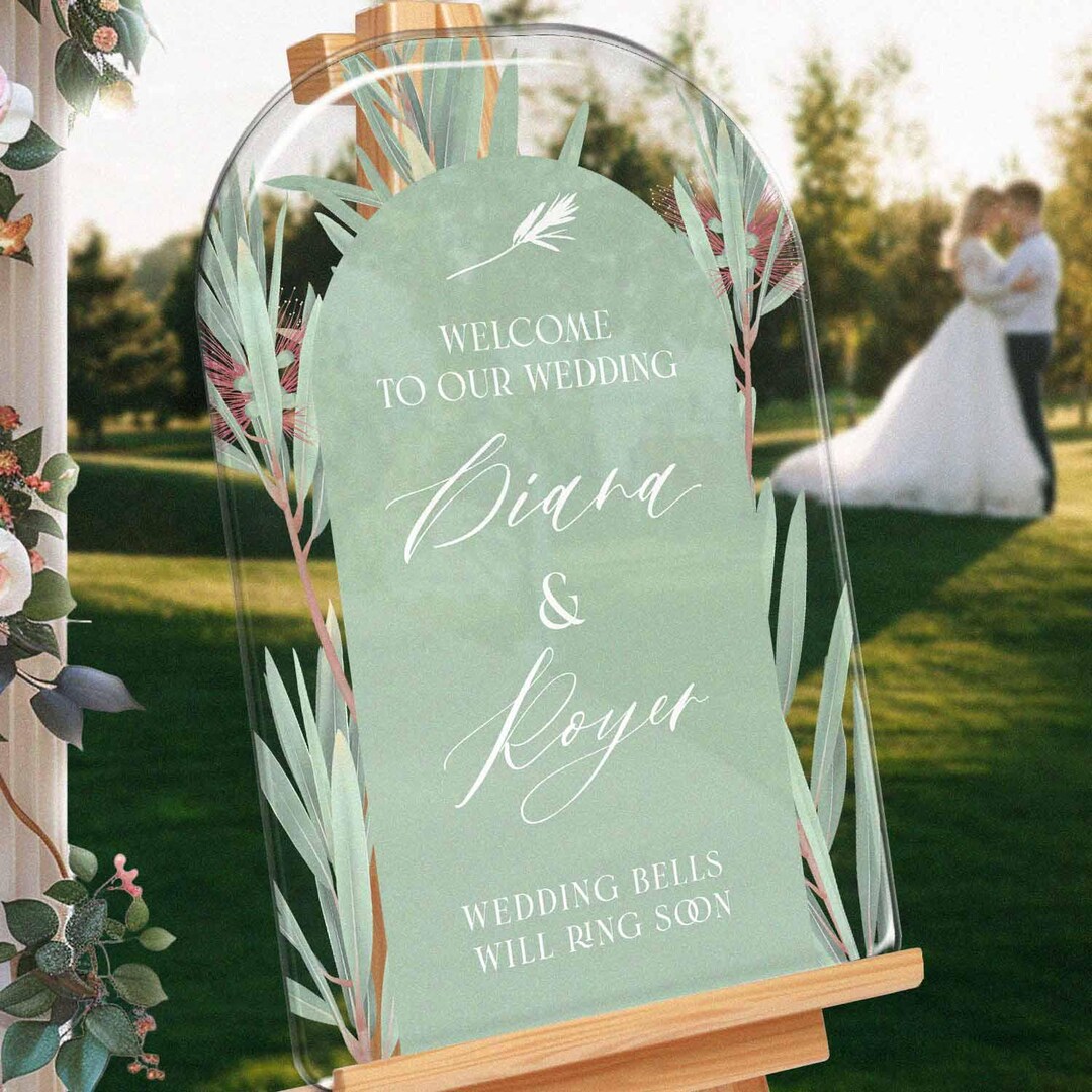 Olive Tree Wedding Welcome Sign, Wedding Bells Will Ring Soon Wedding ...