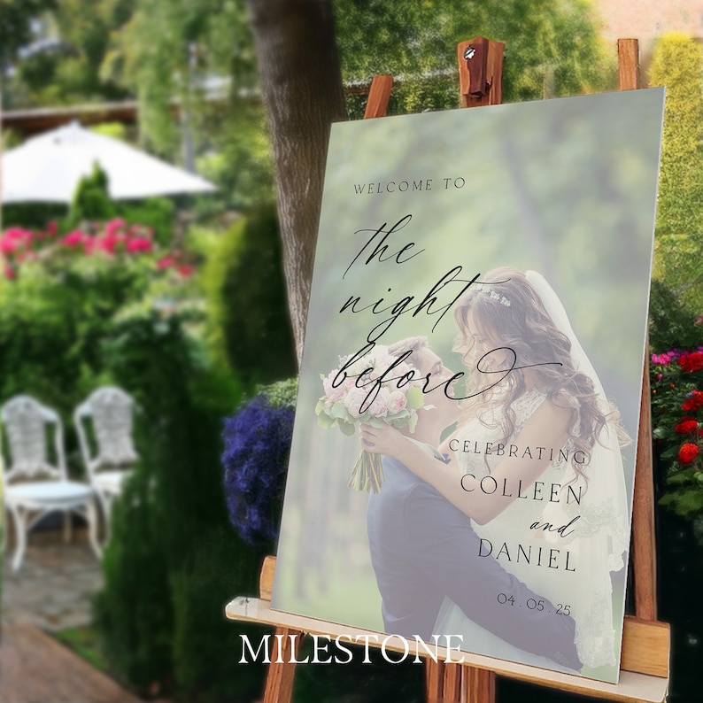 The Night Before Photo Sign, Wedding Rehearsal Dinner Sign, Night ...