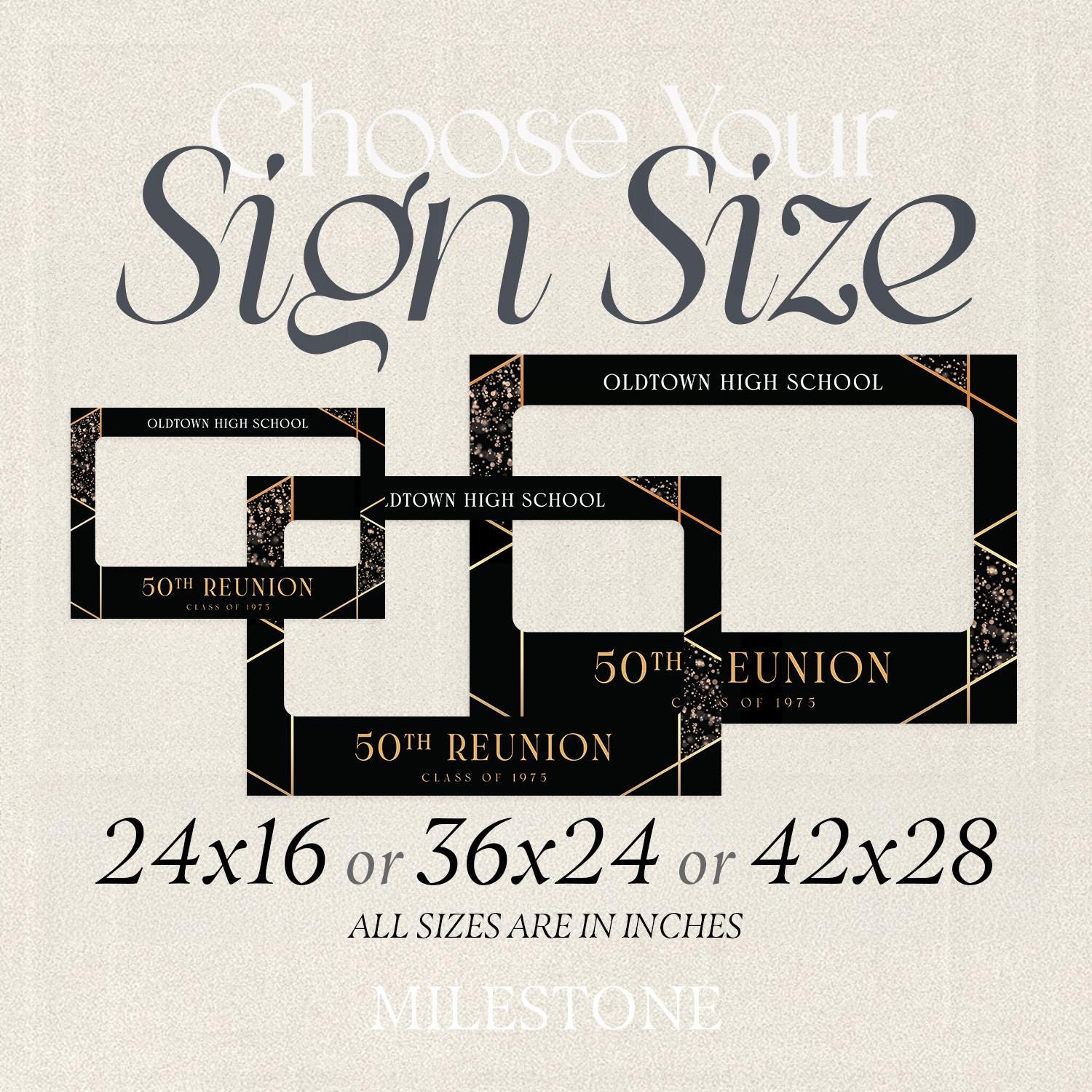 Custom School Reunion Photo Booth Frame, Personalized Black Photo Frame ...