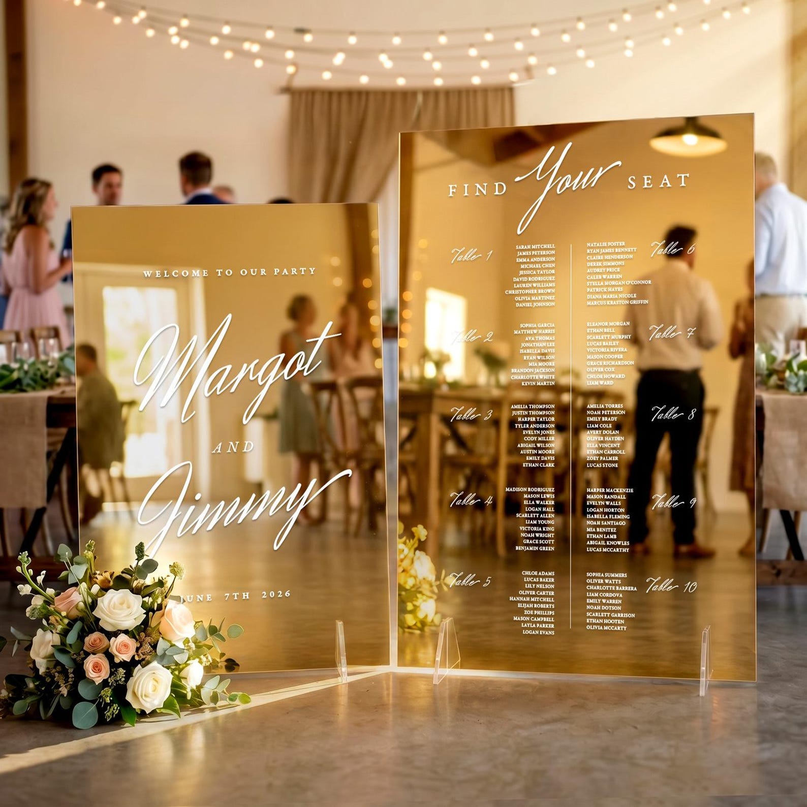 Wedding Sign and Seating Chart Set, Custom Modern Wedding Welcome Signs ...