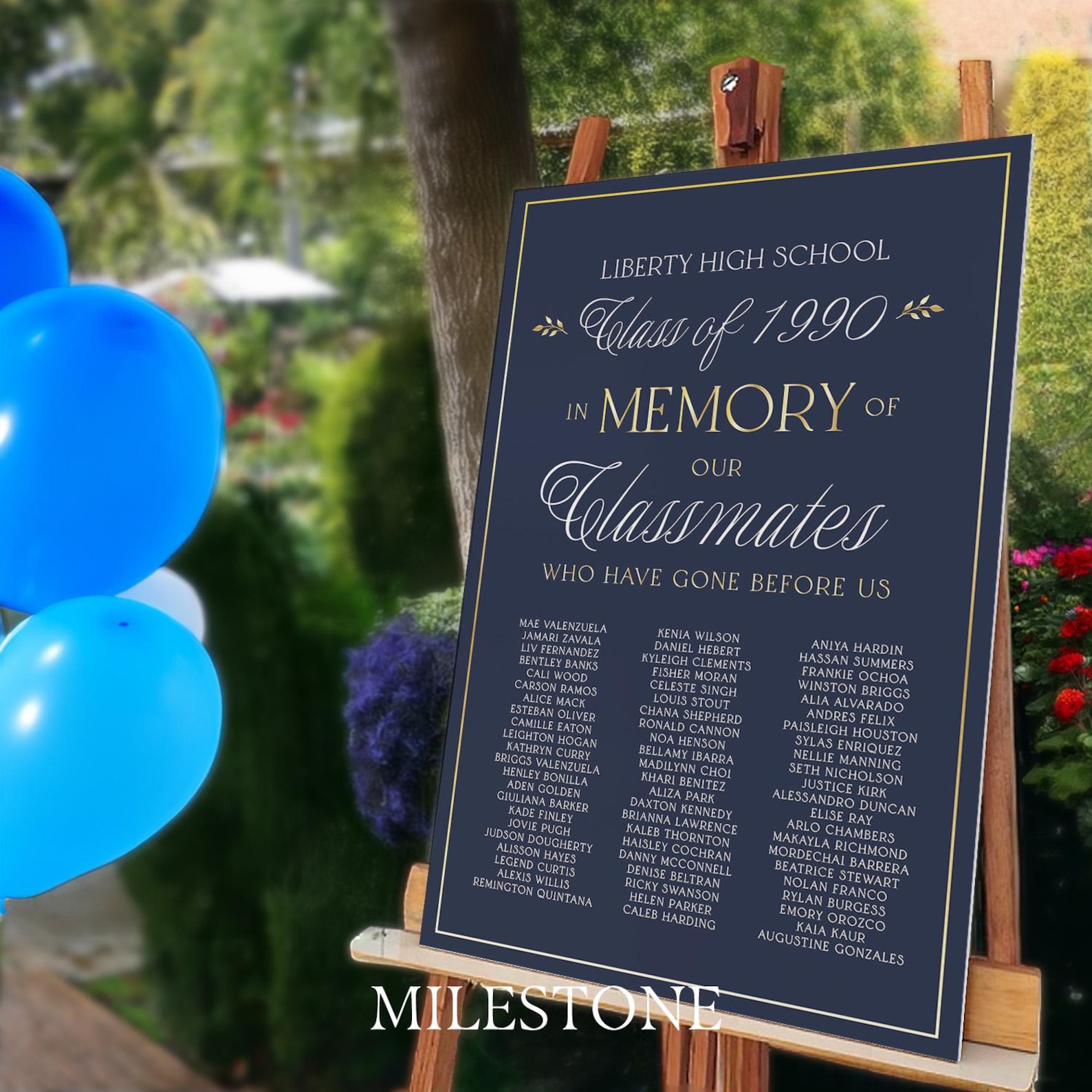 Custom in Memory of Our Classmates High School Reunion Memorial Sign ...