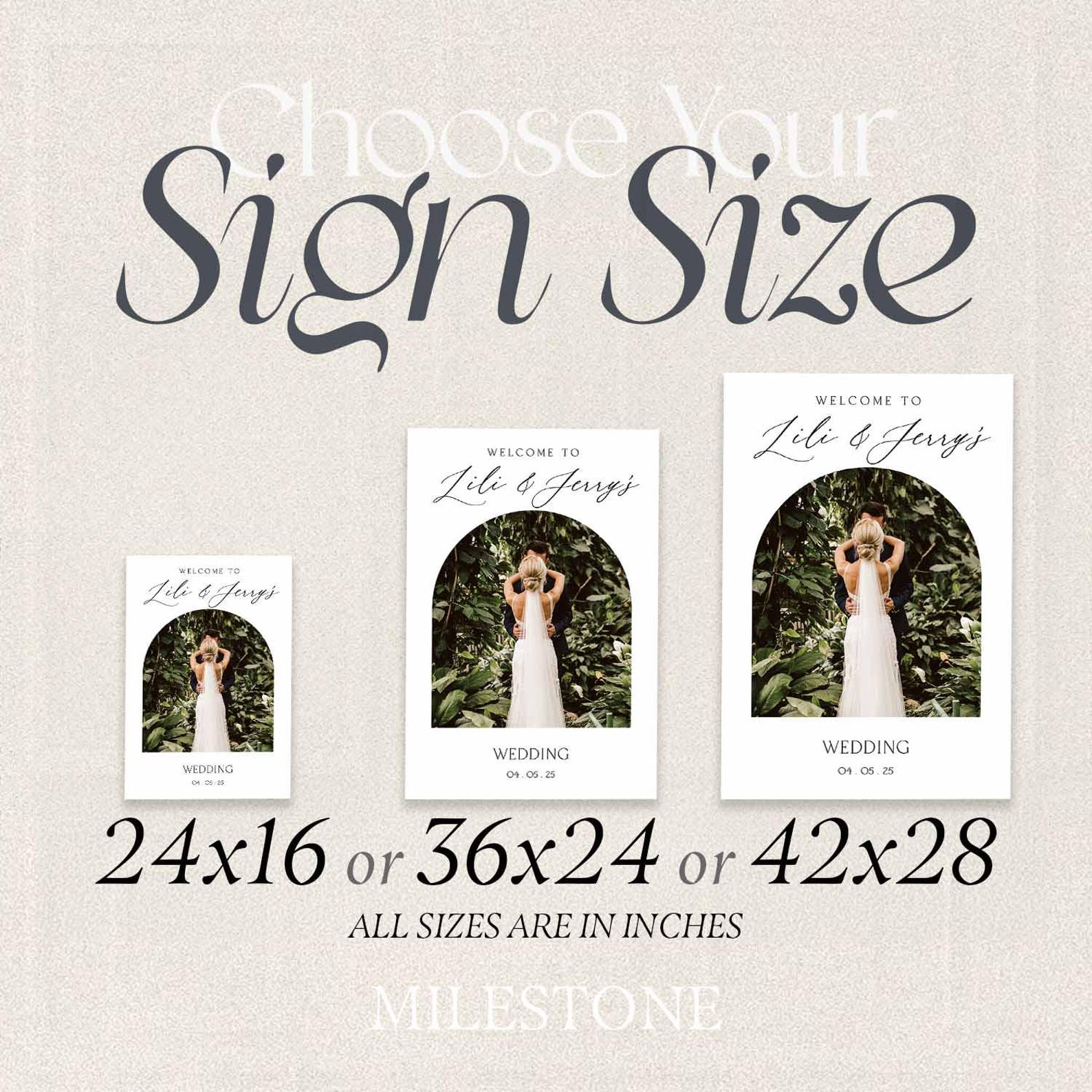 Photo Wedding Welcome Sign, Custom Wedding Day Signage With Photo ...