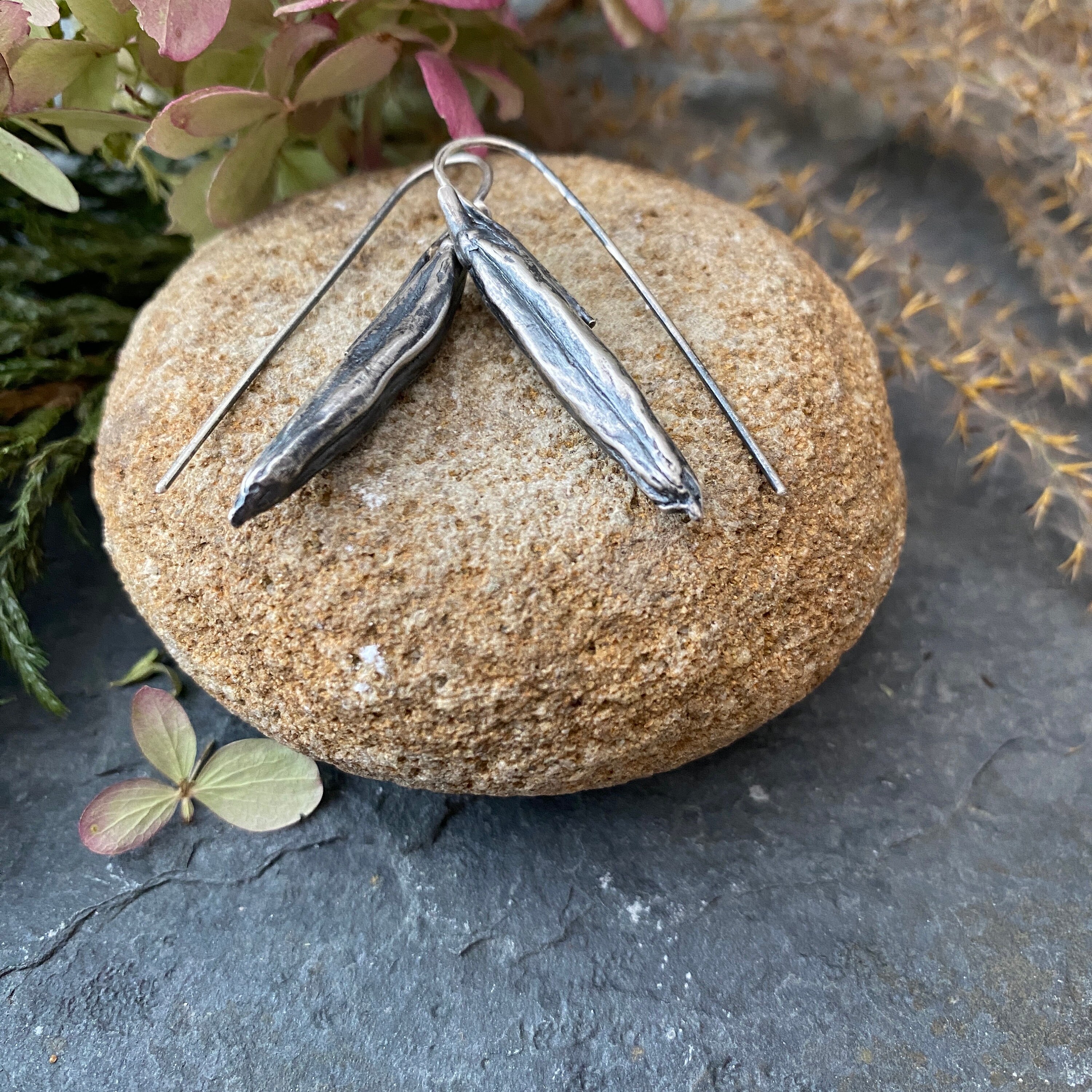 Hosta Seed Pods Recycled Sterling Silver Earrings - Etsy