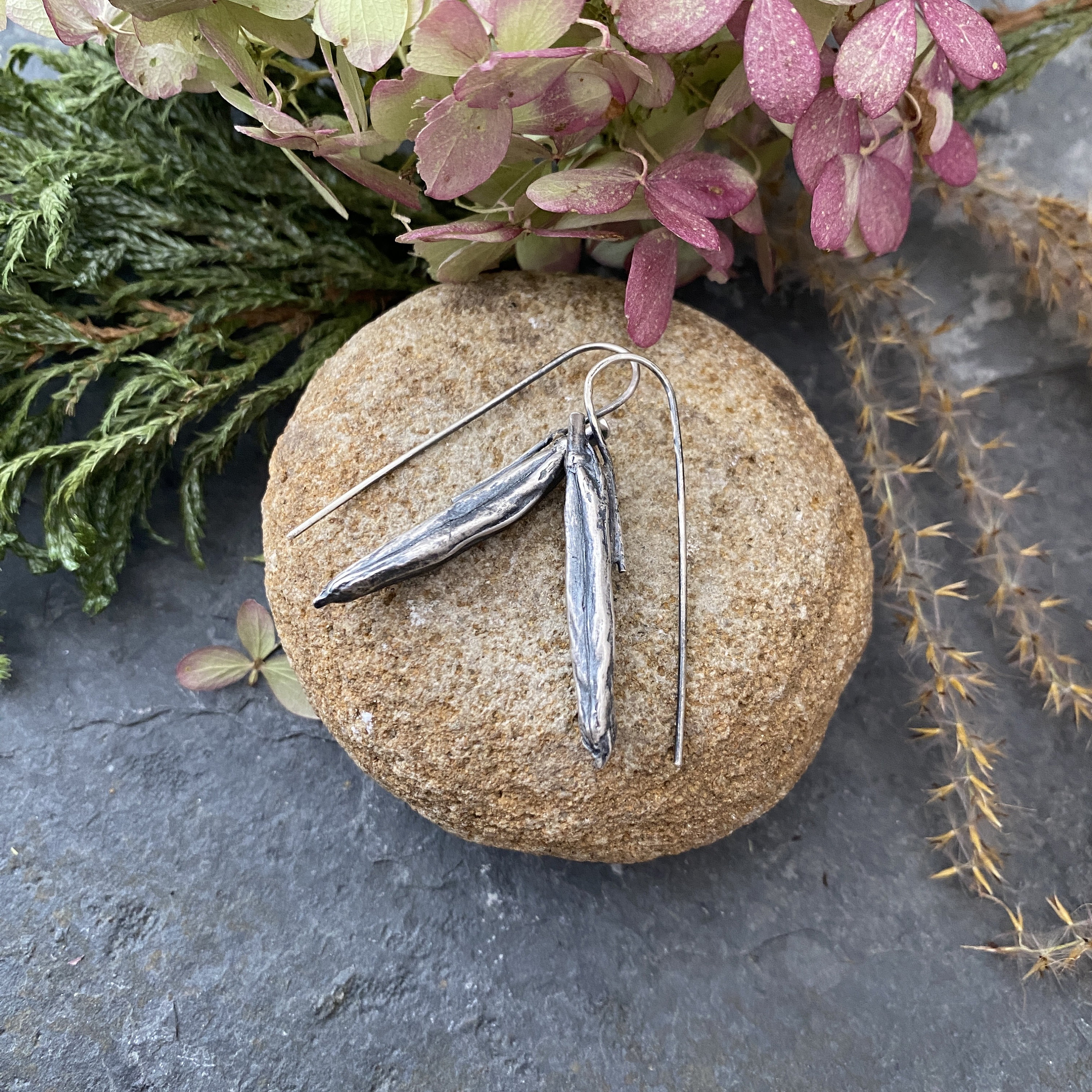 Seed Pod Earrings | Recycled Sterling Silver - Etsy
