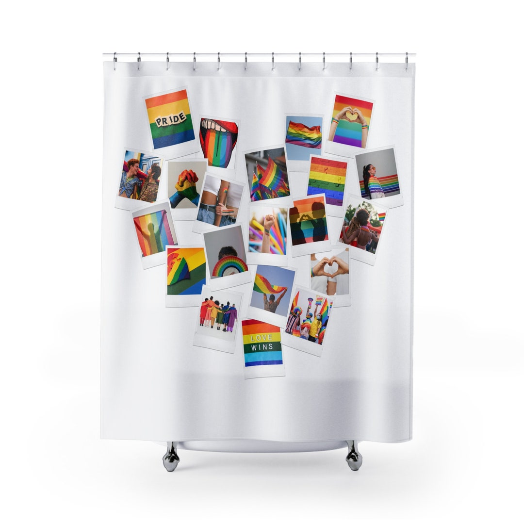 LGBTQ Pride Rainbow Bathroom Decor Shower Curtain - Etsy