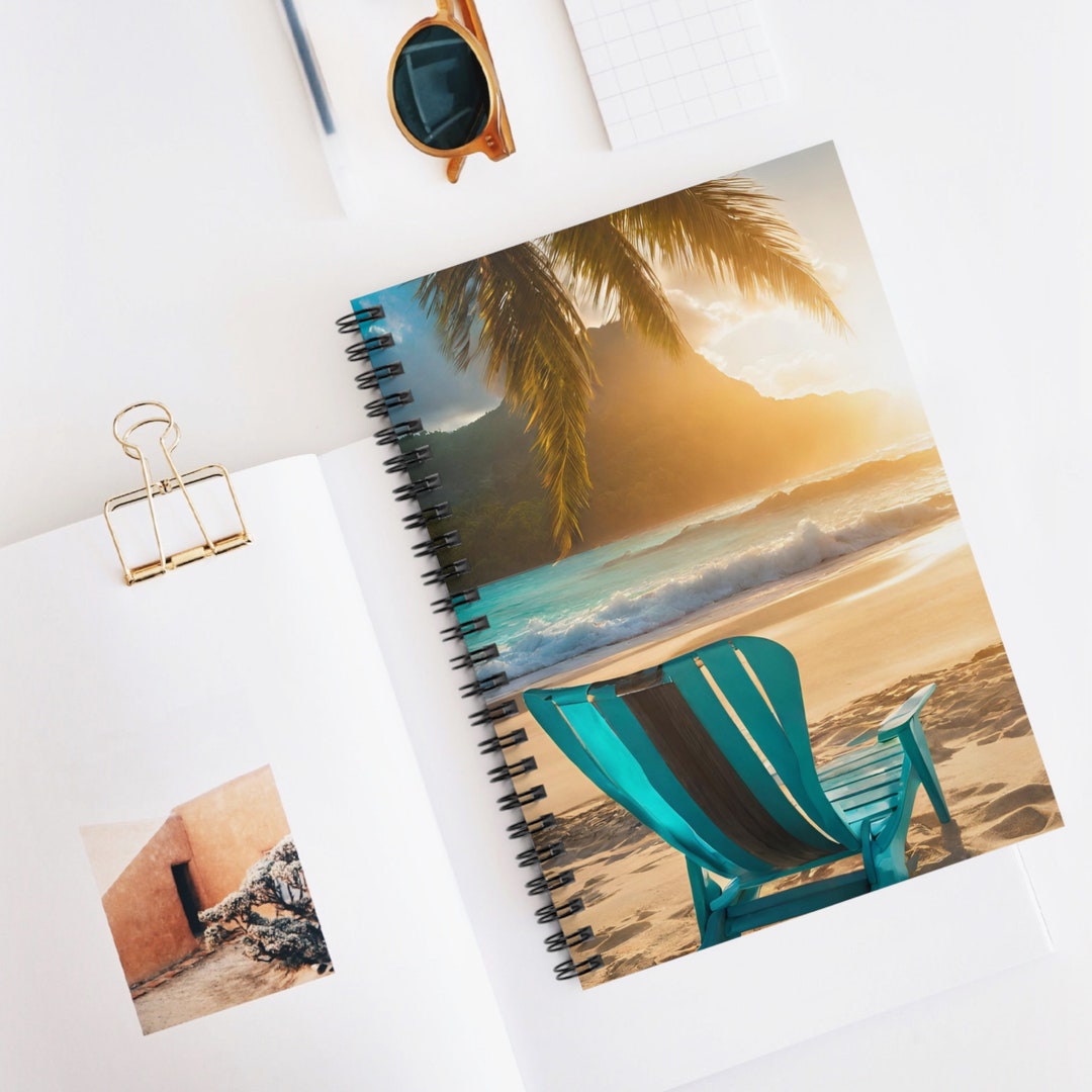 Day at the Beach up Spiral Notebook Ruled Line - Etsy