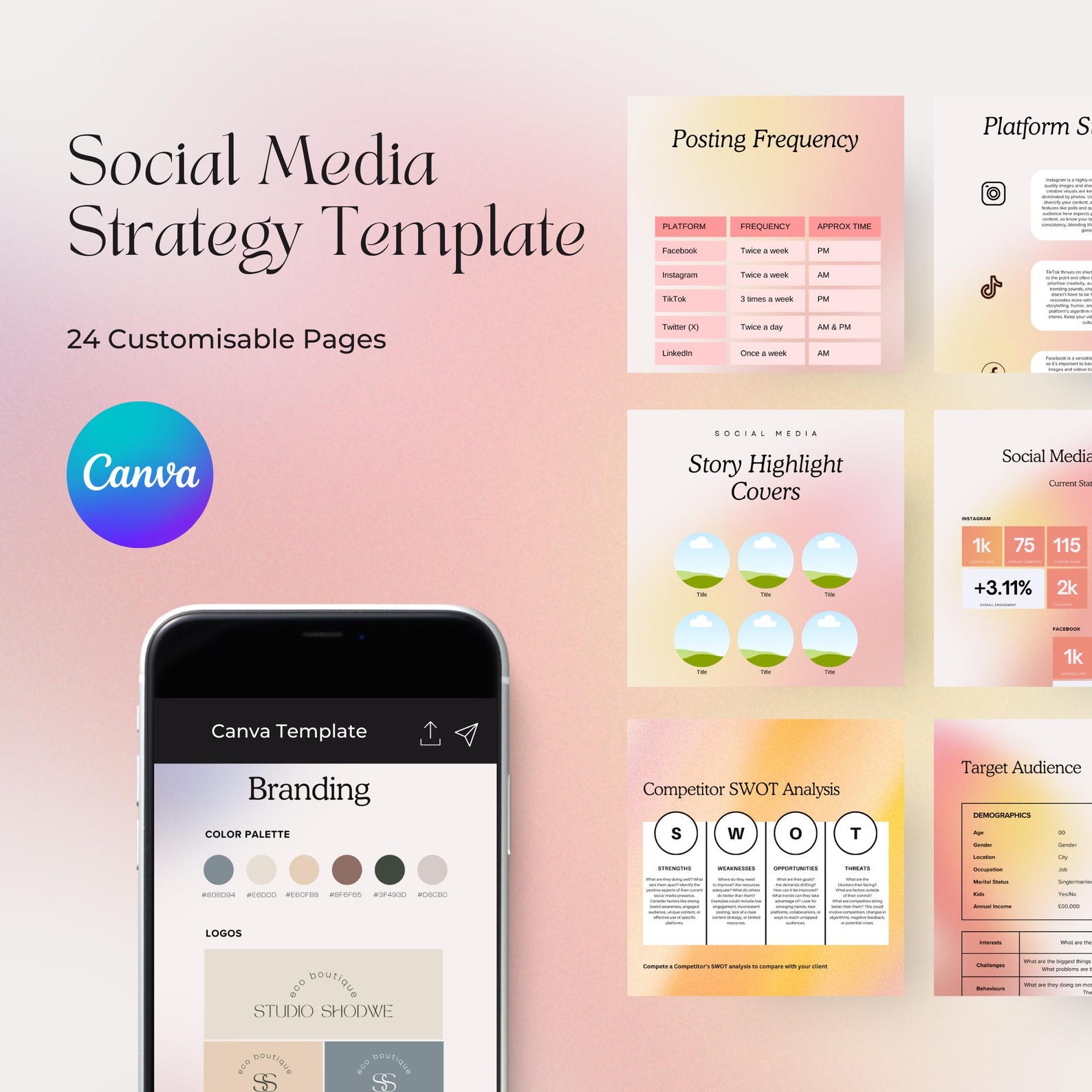 Social Media Strategy Template | Client Proposal | Social Media Manager ...