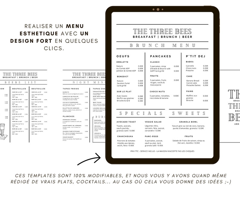 NEW YORK TEMPLATE - Printable Restaurant Menu Template | Bar Card ...