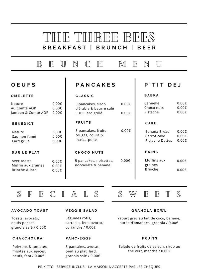 NEW YORK TEMPLATE - Printable Restaurant Menu Template | Bar Card ...