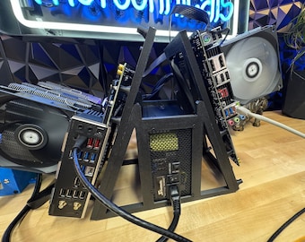 Compact Dual Motherboard PSU Stand for CPU Crypto Mining, Test Rig, or ...