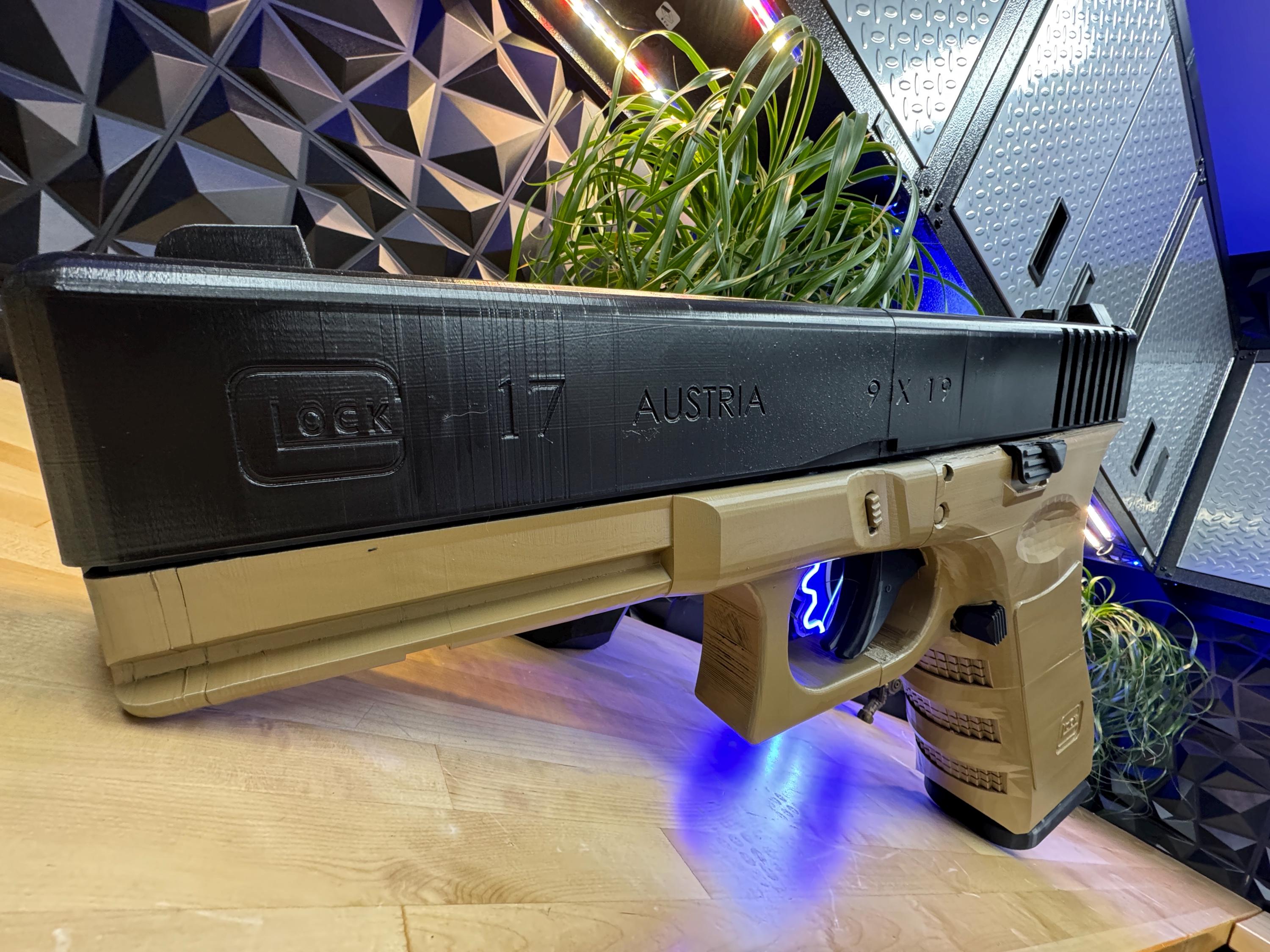 GIANT Glock 17 Wall Art desert Tan/khaki Color Movie/costume Prop ...