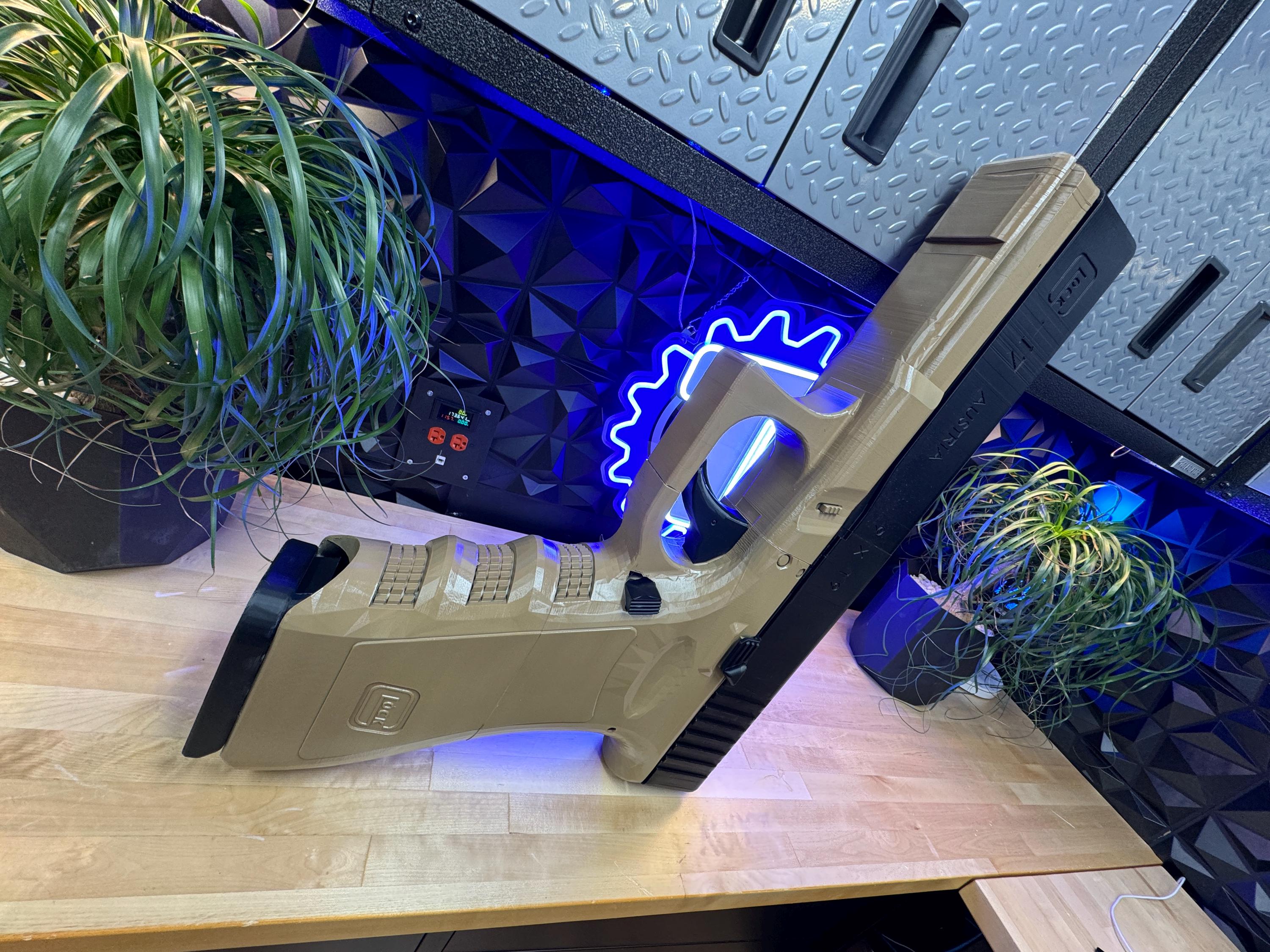 GIANT Glock 17 Wall Art desert Tan/khaki Color Movie/costume Prop ...