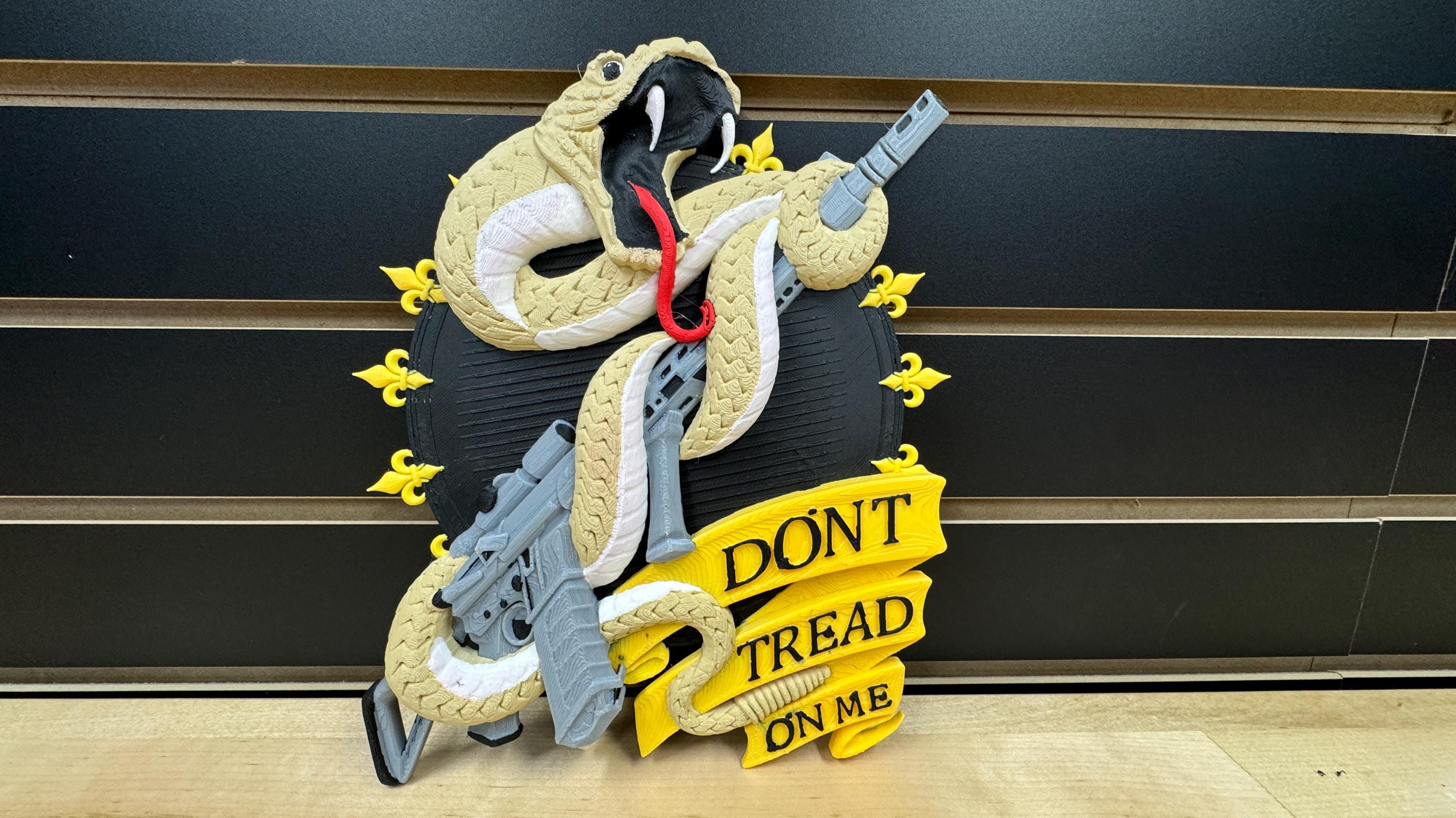 Don't Tread on Me / Gadsden Snake 3D Printed Wall or Desk Art. Great ...