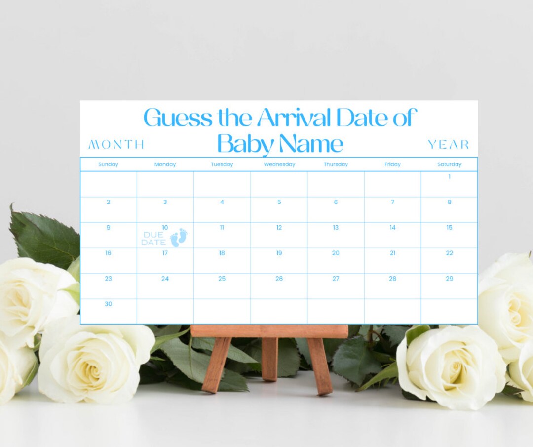 Guess the Due Date Poster Calender Game Guess the Due Date Calendar ...