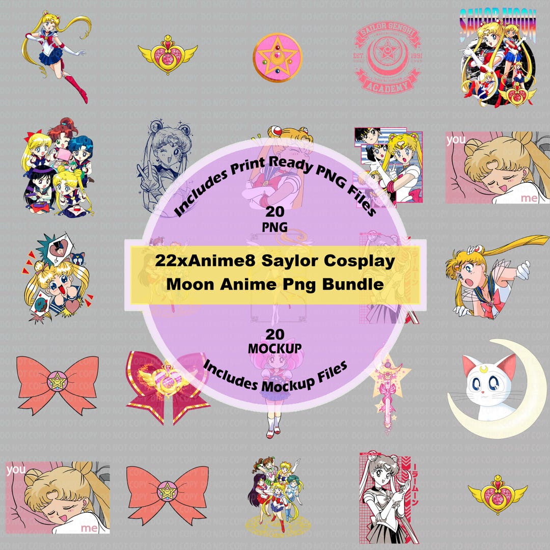 22xanime8 Saylor Cosplay Moon Anime Png Bundle, DTF Png, Sublimation ...