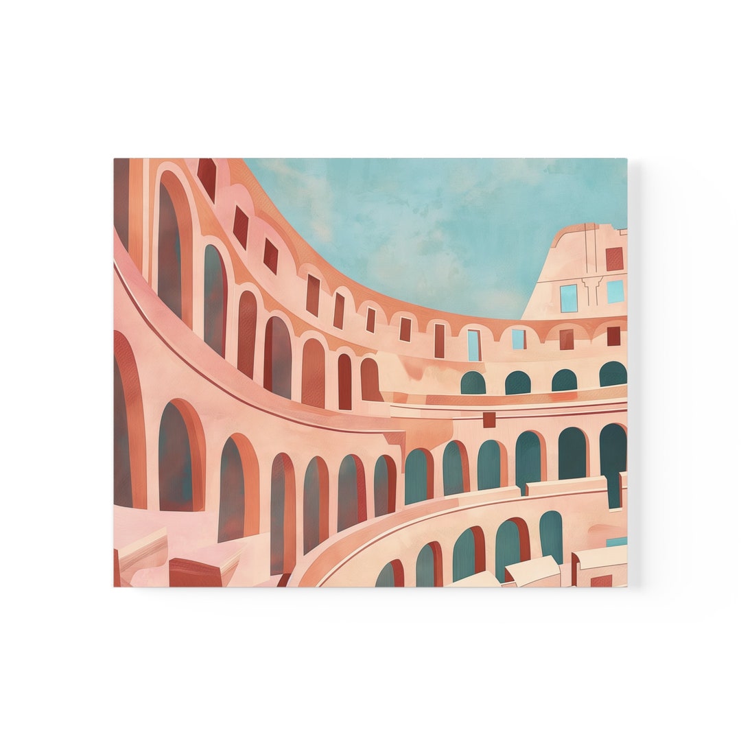 The Colosseum Print Rome Architecture Art Ancient Landmark Vibrant ...