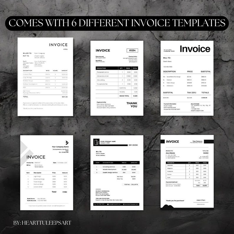 Invoice Template, Editable Invoice, Professional Invoice Template ...