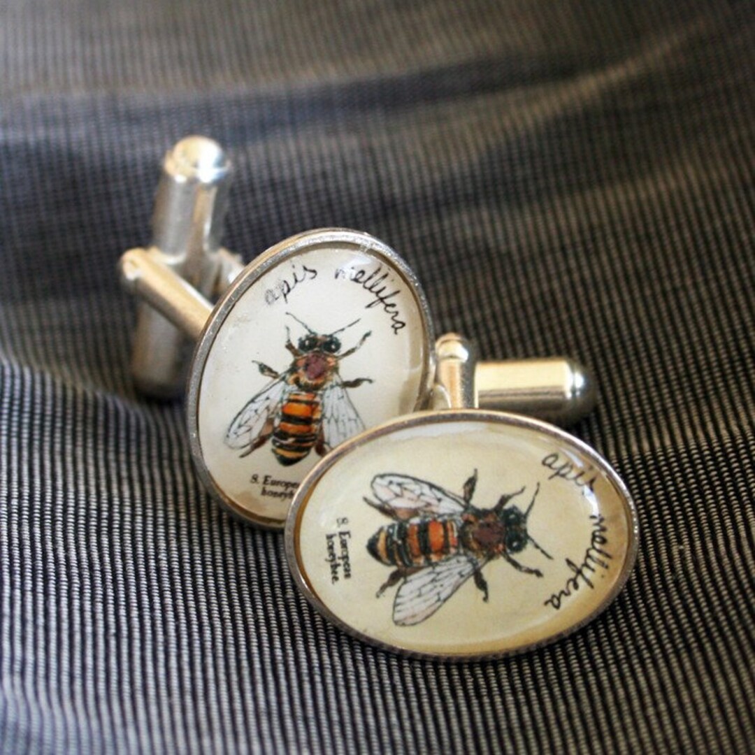 Bee Cufflinks - Natural History Jewelry - Etsy