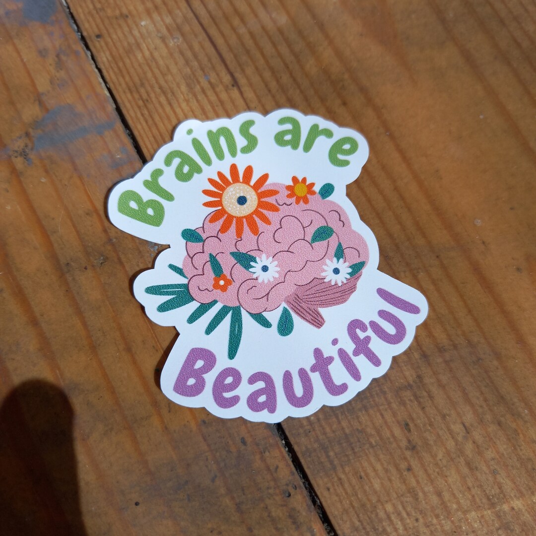 Brains Are Beautiful Sticker Anatomy Pretty Floral Sticker Decoration ...