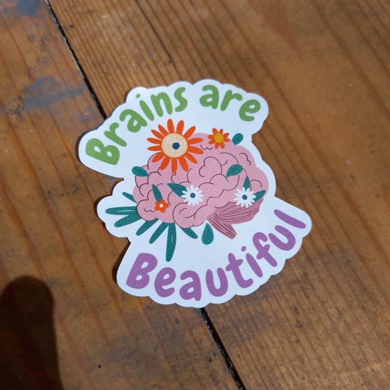 Brains Are Beautiful Sticker Anatomy Pretty Floral Sticker Decoration ...