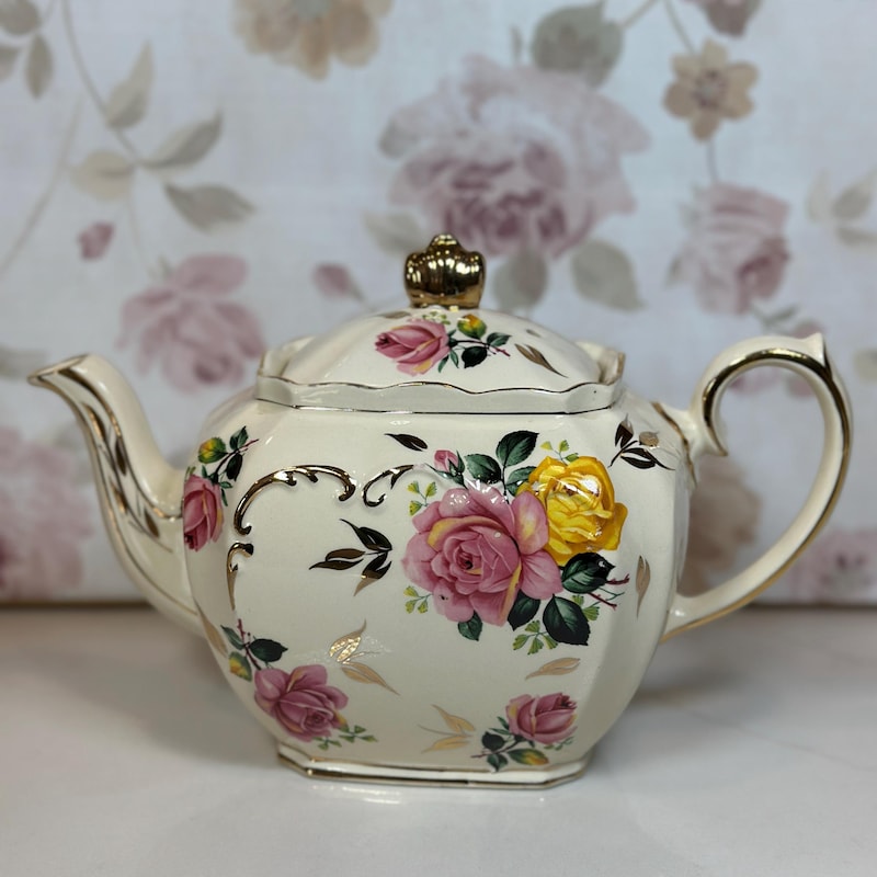 Pink Rose Teapot - Etsy