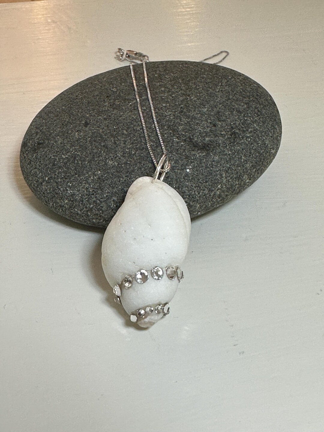 Seashell and Swarovski Crystal Necklace - BIT O BLING - Etsy