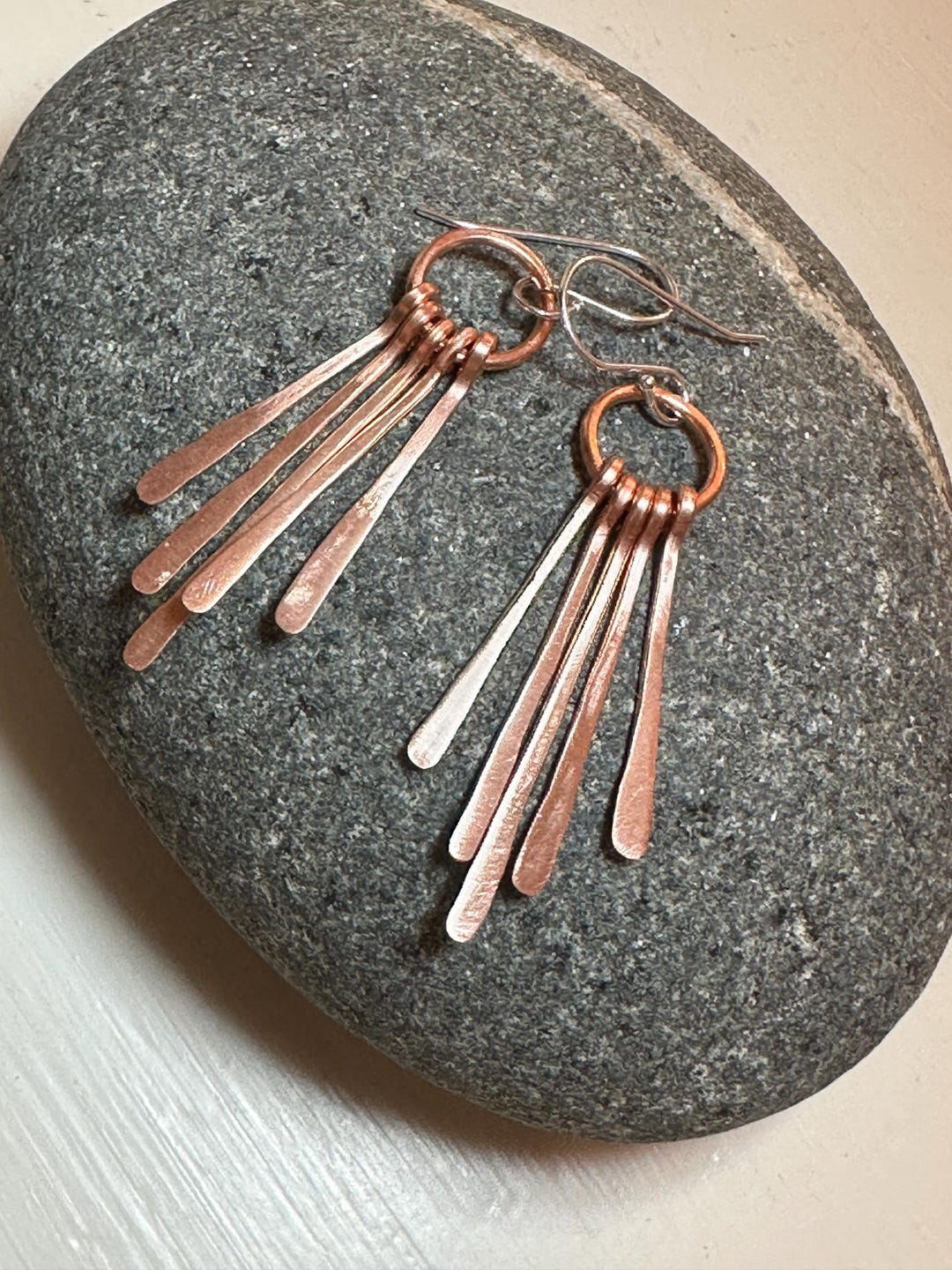 Hand Forged and Hammered Copper Fringe Earrings - SWINGERS - Etsy