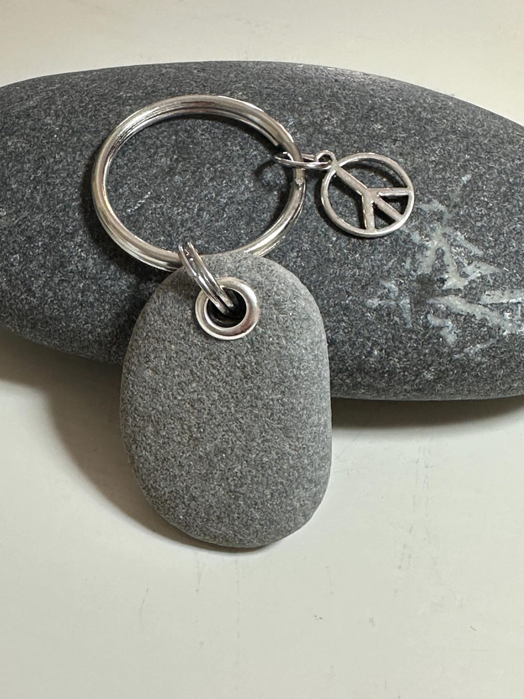 Beach Stone Key Chain - Beach Rock - PEACE - Etsy