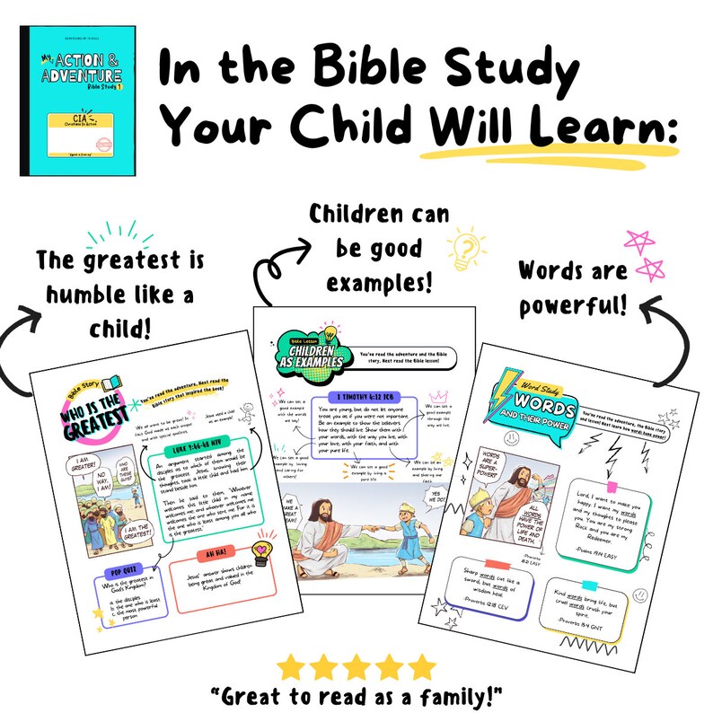 A Bible Story Adventure Book PLUS Bible Study for Kids | 40+ Fun ...