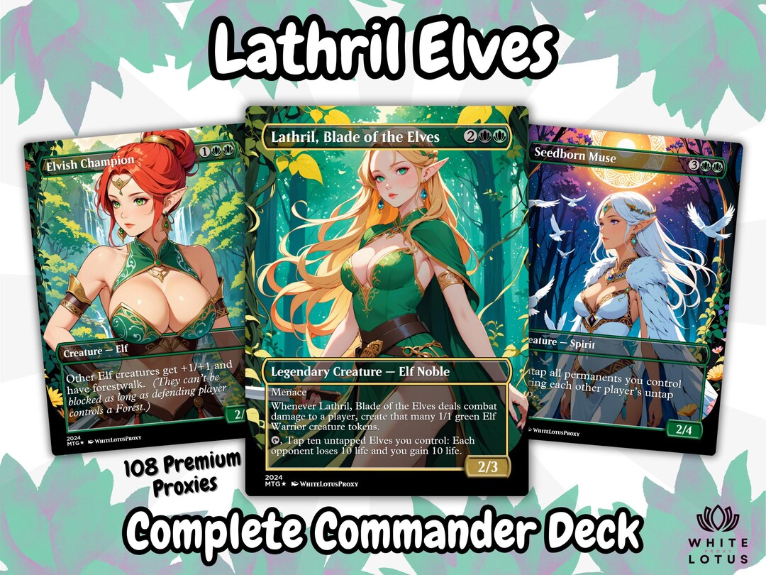 Lathril Blade of the Elves Anime Waifu Ready to Play Proxy Commander ...