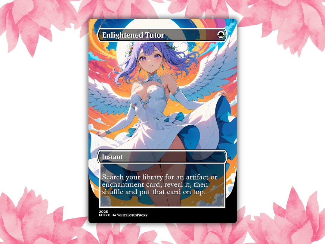 Enlightened Tutor Angel Anime Waifu Custom Proxy Card Single Card for ...