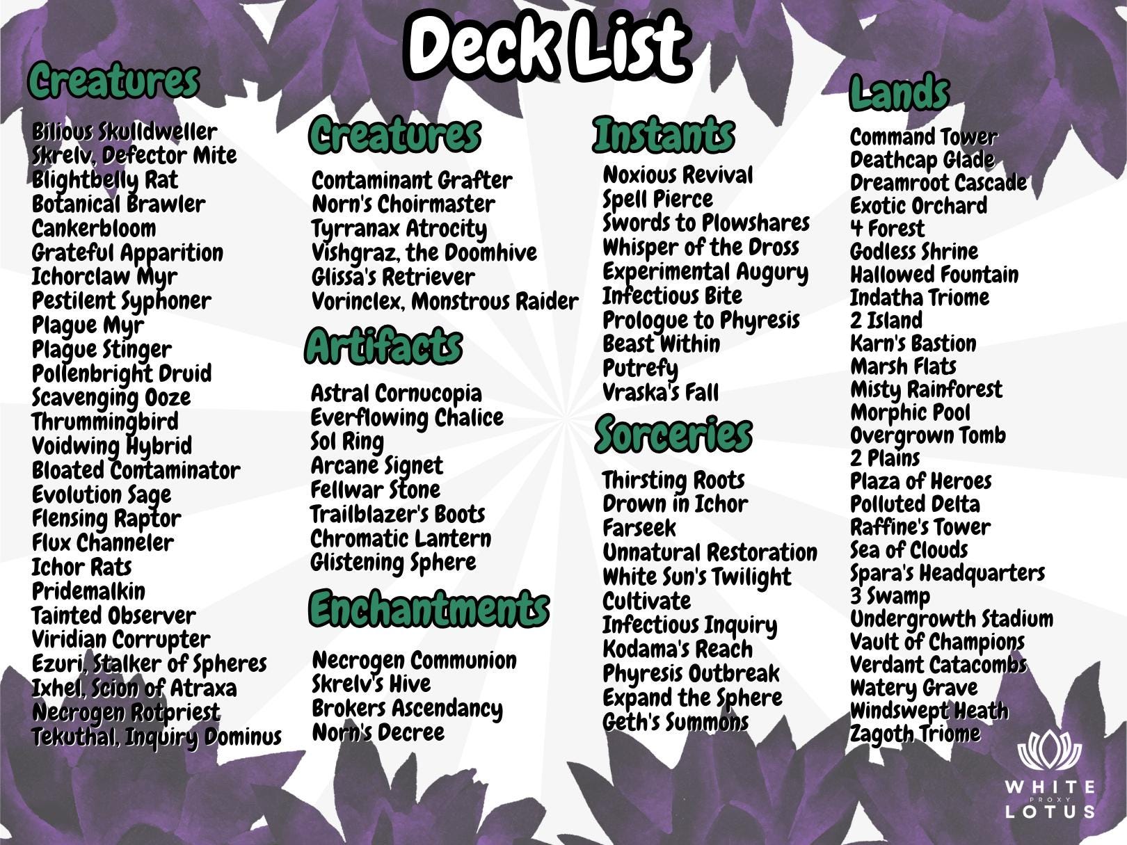 Atraxa INFECT Anime Waifu Proxy Deck 100 Cards + Tokens | Full ...
