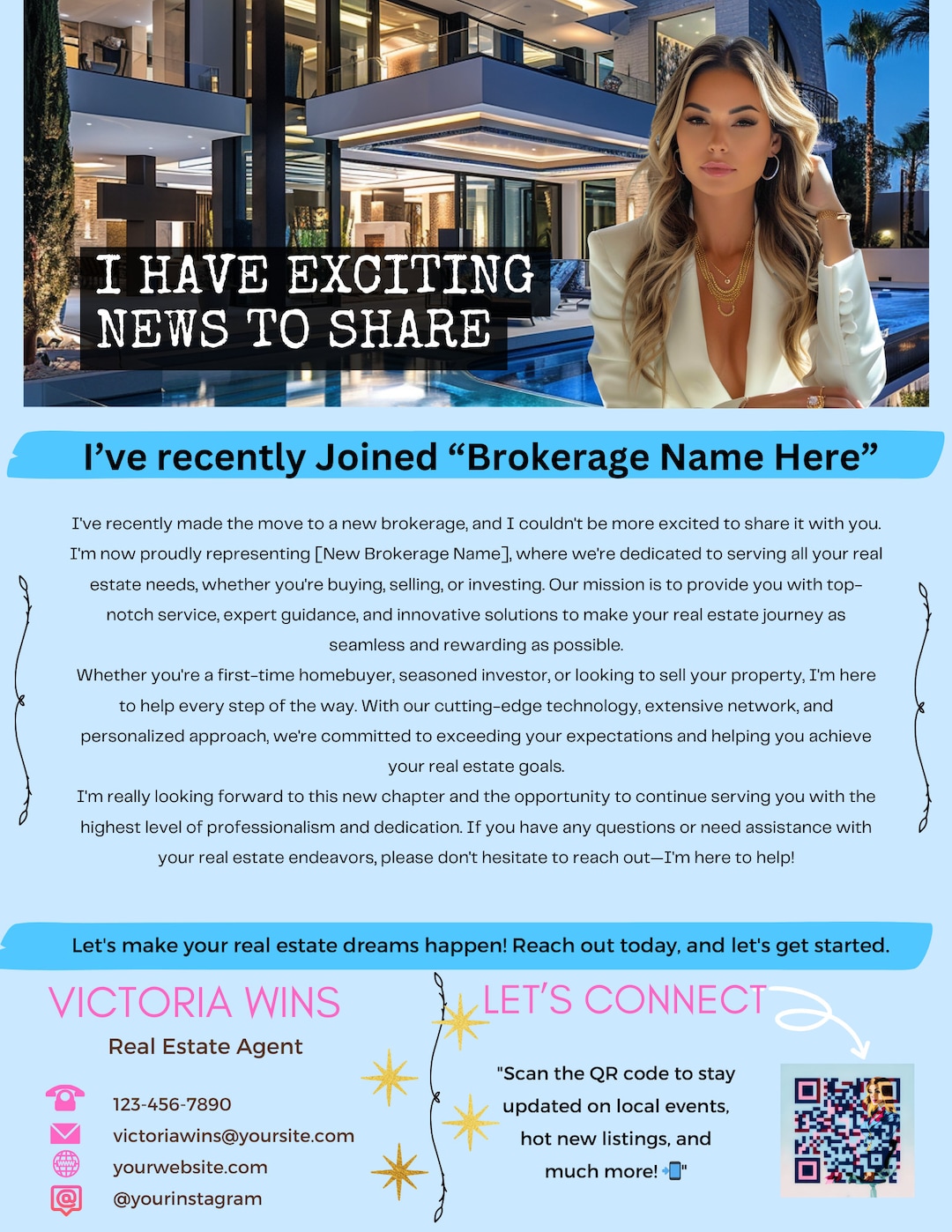 New Brokerage Luxury Flyer | Changing Brokerages Announcement ...