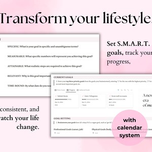 Pink Mental Health Notion Template With Journal Prompts, Habit & Goal ...