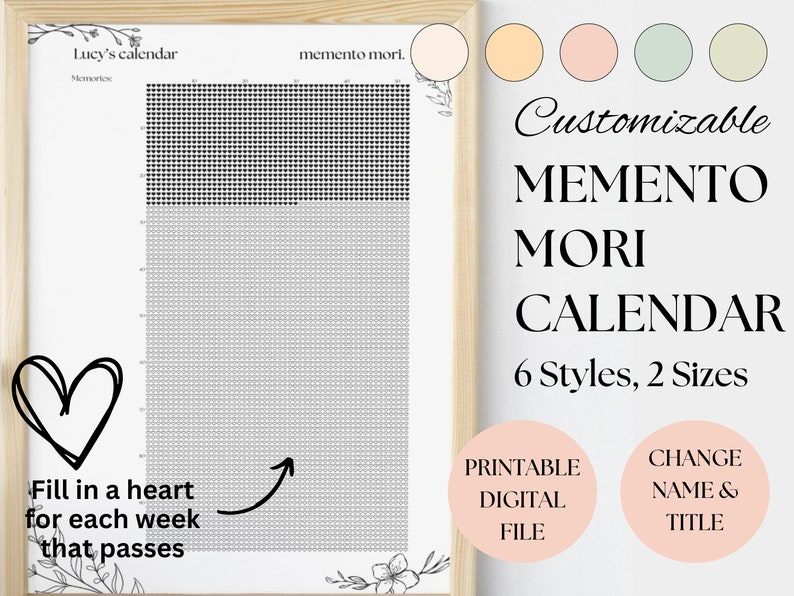 Memento Mori Personalized Stoic Calendar, Her & Him Birthday Gift ...